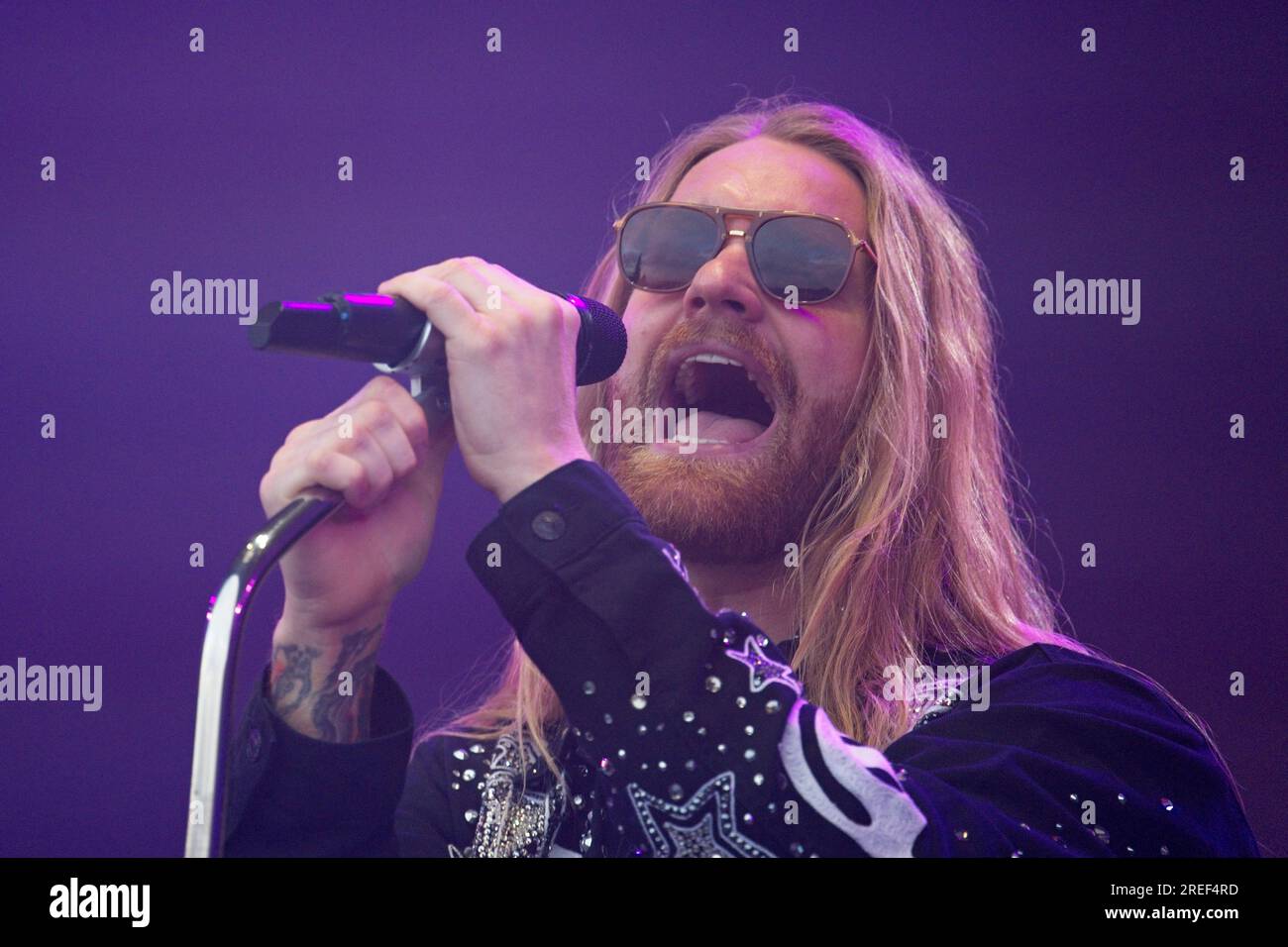 Sam Ryder on stage at the Belladrum, Tartan Heart Music Festival Stock ...