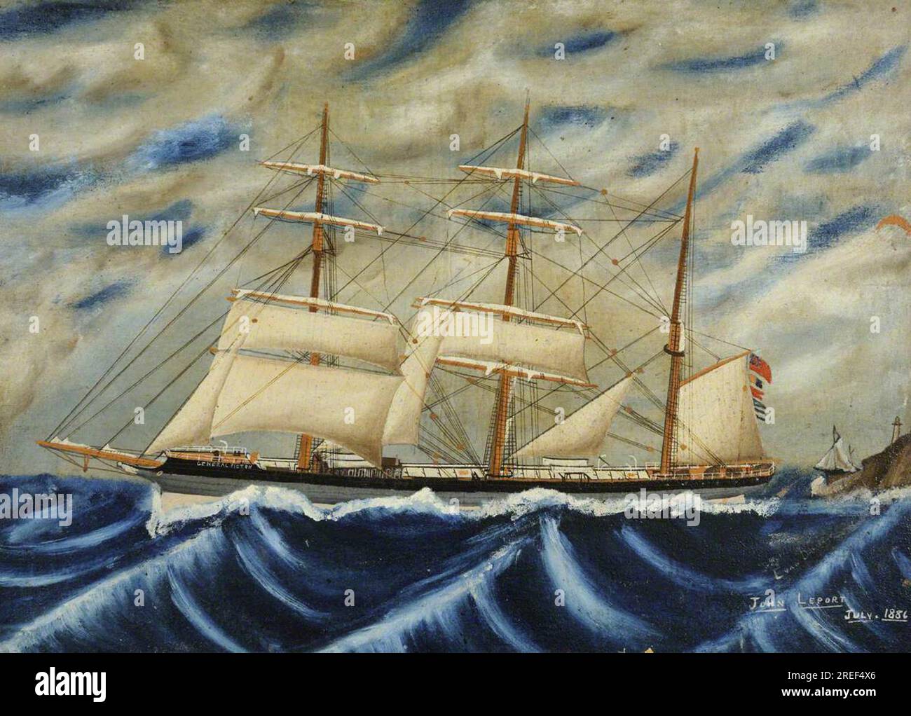 The barque General Picton 1886 by John Laporte Stock Photo - Alamy
