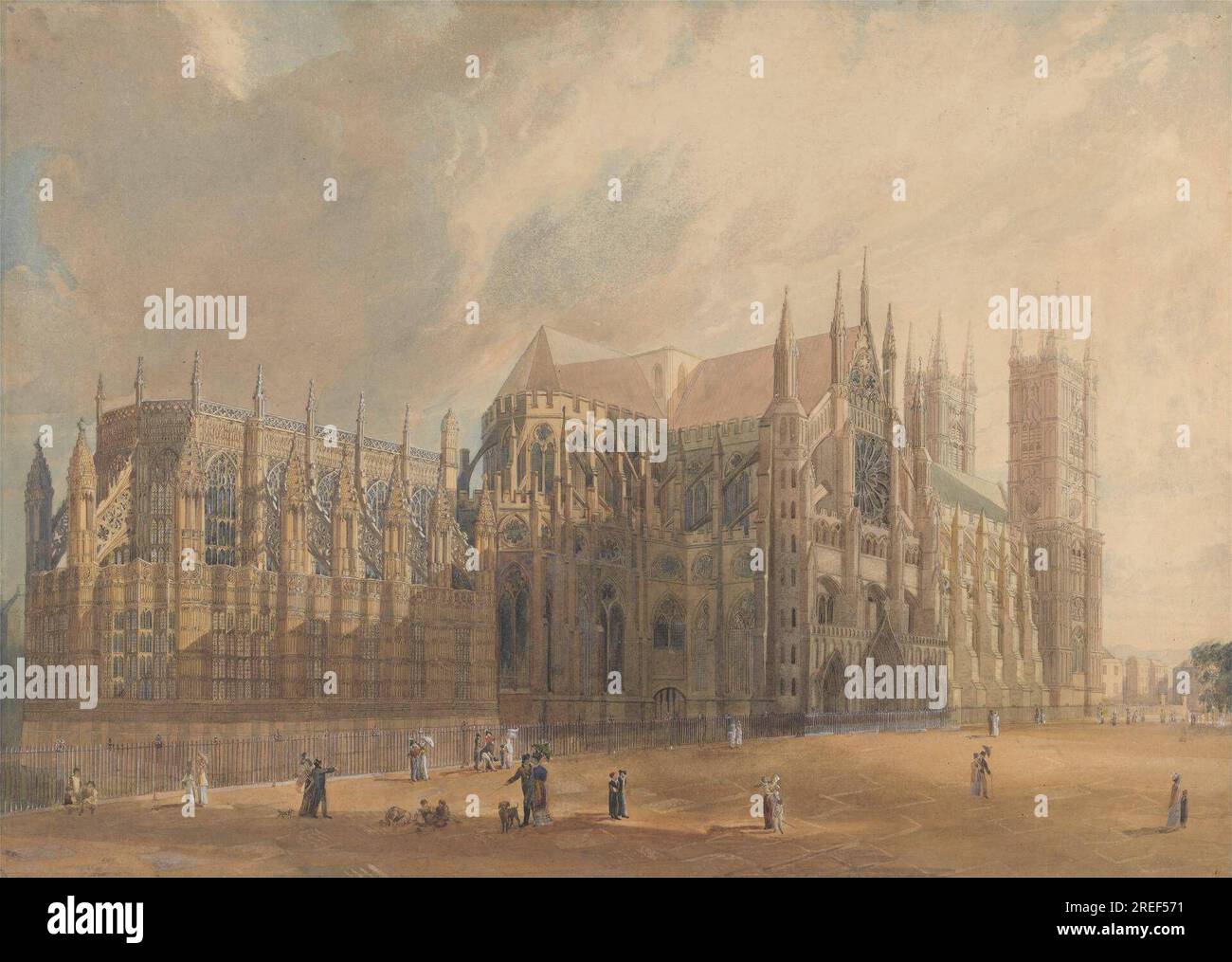 Northeast view of Westminster Abbey by John Gendall Stock Photo - Alamy