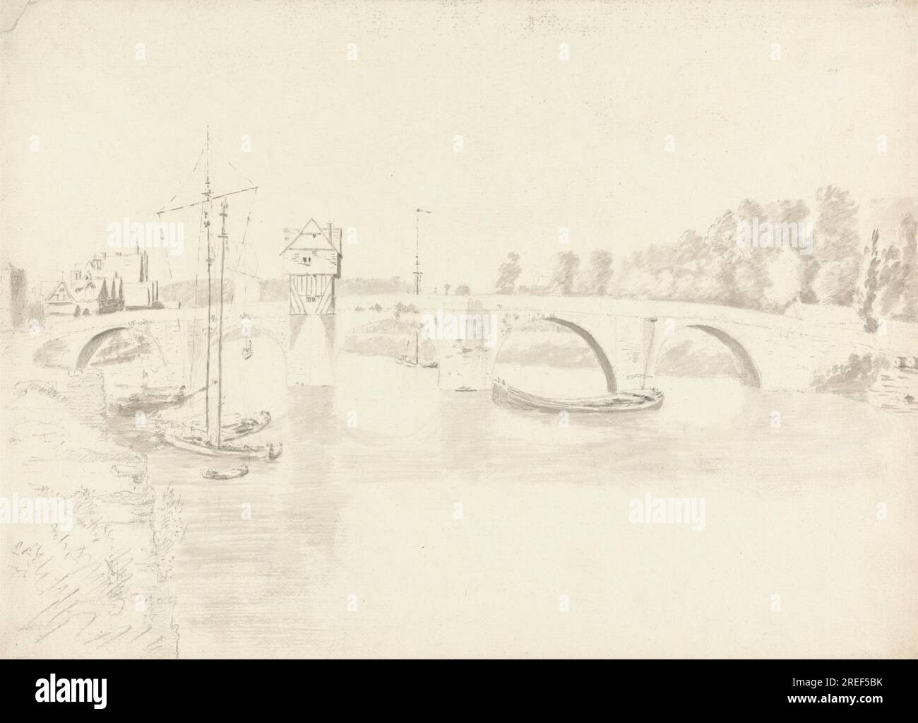 Bewdley Bridge, Worcester 1775 by John Malchair Stock Photo - Alamy