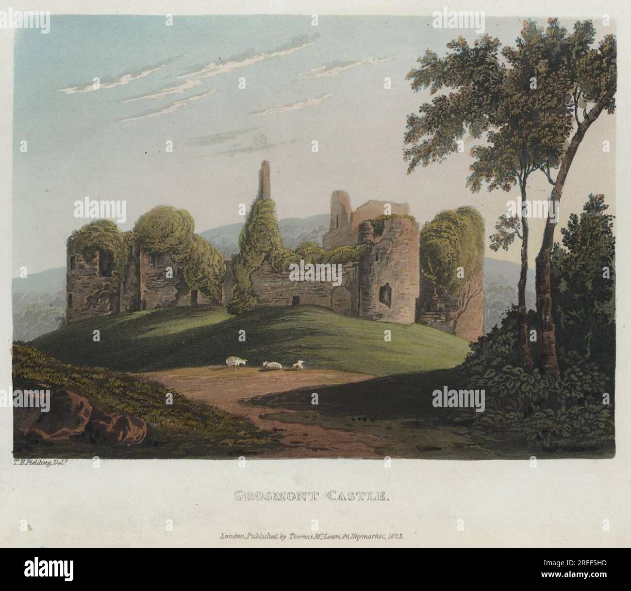 Grosmont Castle 1823 by Theodore Henry Adolphus Fielding Stock Photo ...
