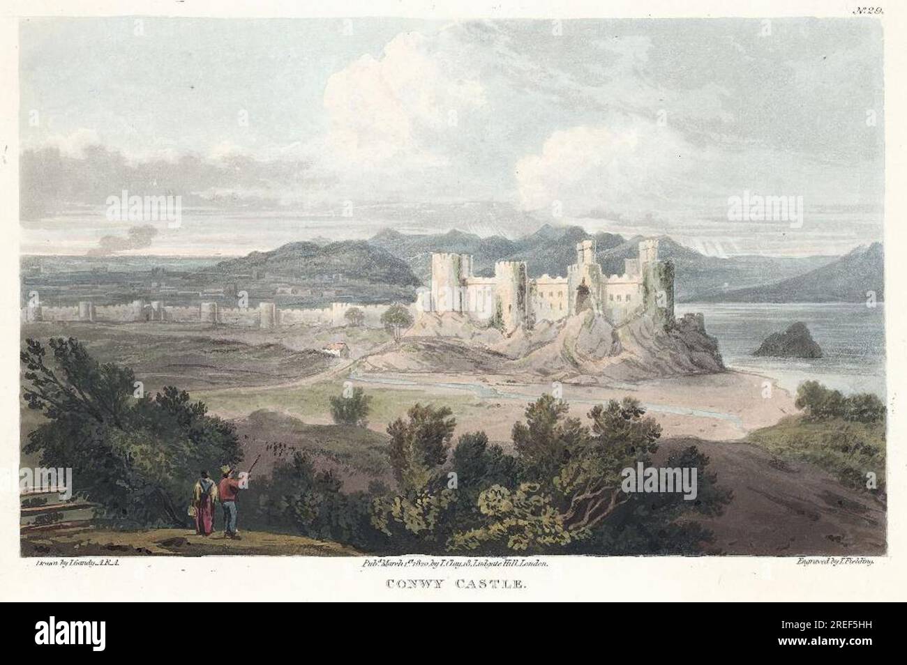 Conwy Castle 1820 by Theodore Henry Adolphus Fielding Stock Photo - Alamy