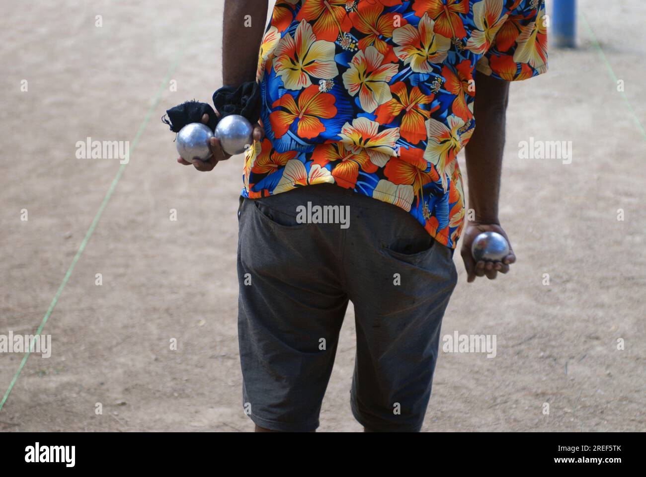 The game of boule being played in Vanuatu Oceania Stock Photo - Alamy