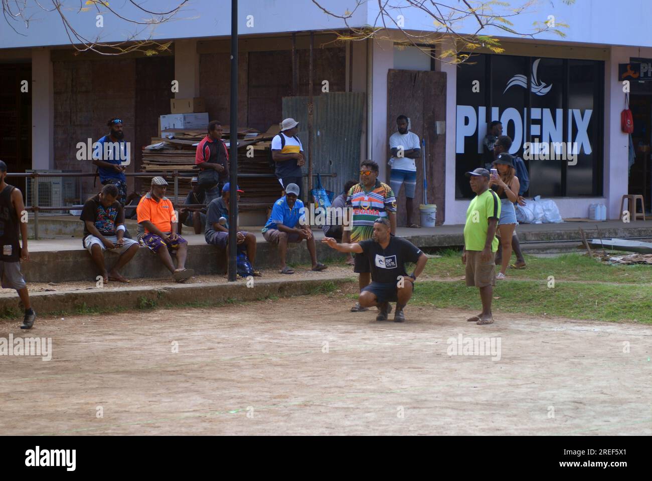 The game of boule being played in Vanuatu Oceania Stock Photo - Alamy