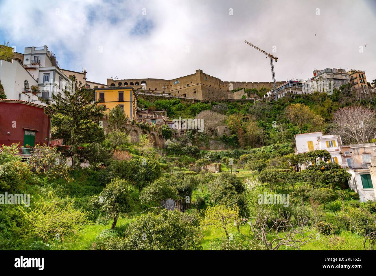 Castel Sant'Elmo, the historical fortress of Naples seen from downtown ...