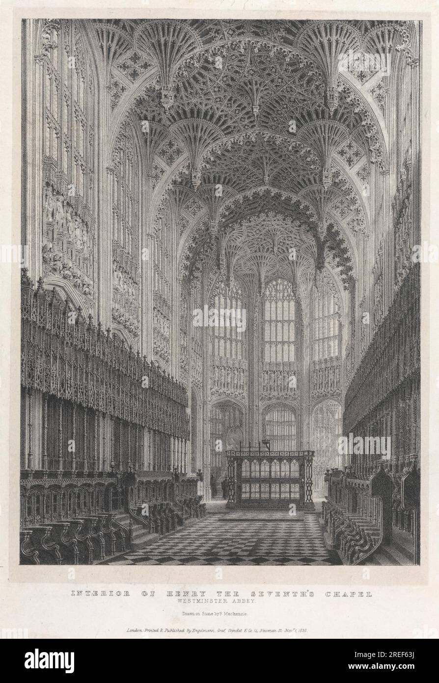 Interior of Henry the Seventh's Chapel 1830 by Frederick Mackenzie ...