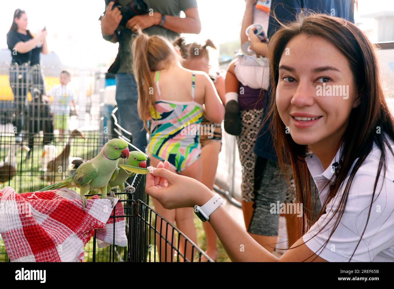 Dubai, United Arab Emirates - August 27, 2022 beautiful lady holding ...