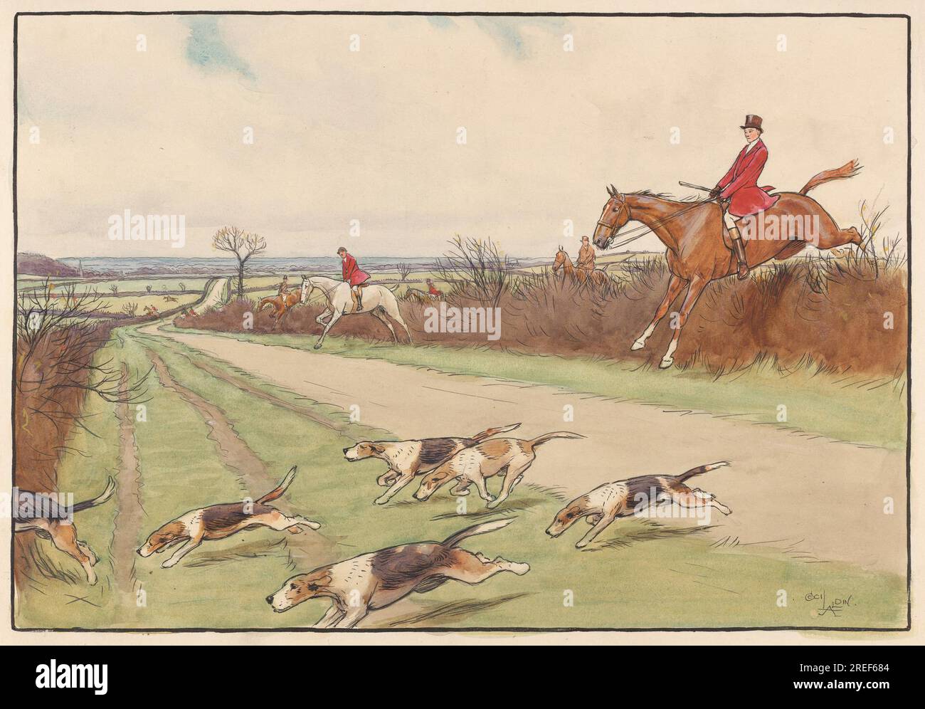 Full Cry by Cecil Aldin Stock Photo - Alamy