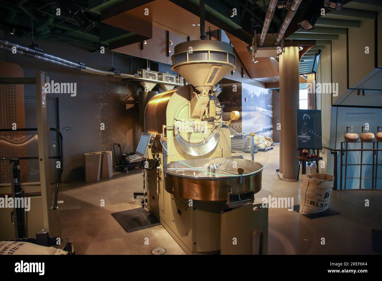 The custom roaster is visible as soon as customers walk through the ...