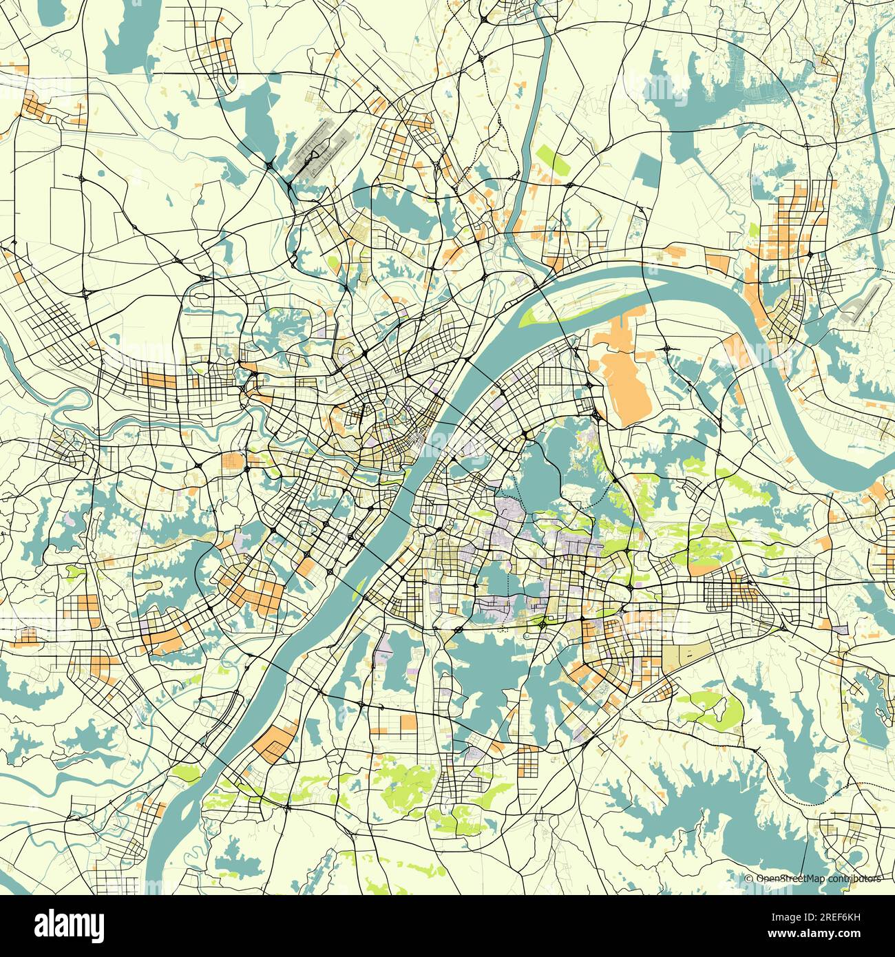 Vector city map of Wuhan, Hubei, China Stock Vector Image & Art - Alamy