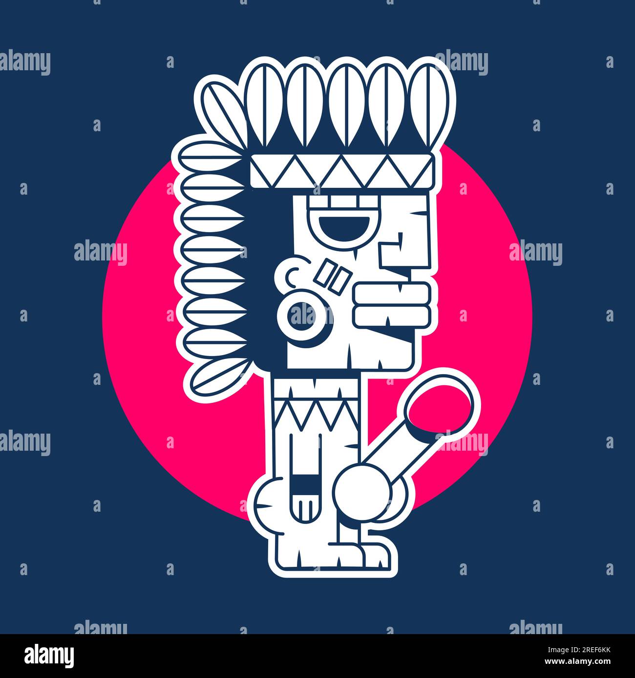 Tiki mask tribal. Hawaiian totem or african maya aztec wooden idol ...