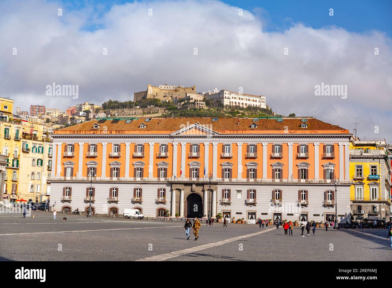 Naples, Italy - April 8, 2022: The Palazzo della Prefettura or Palace ...