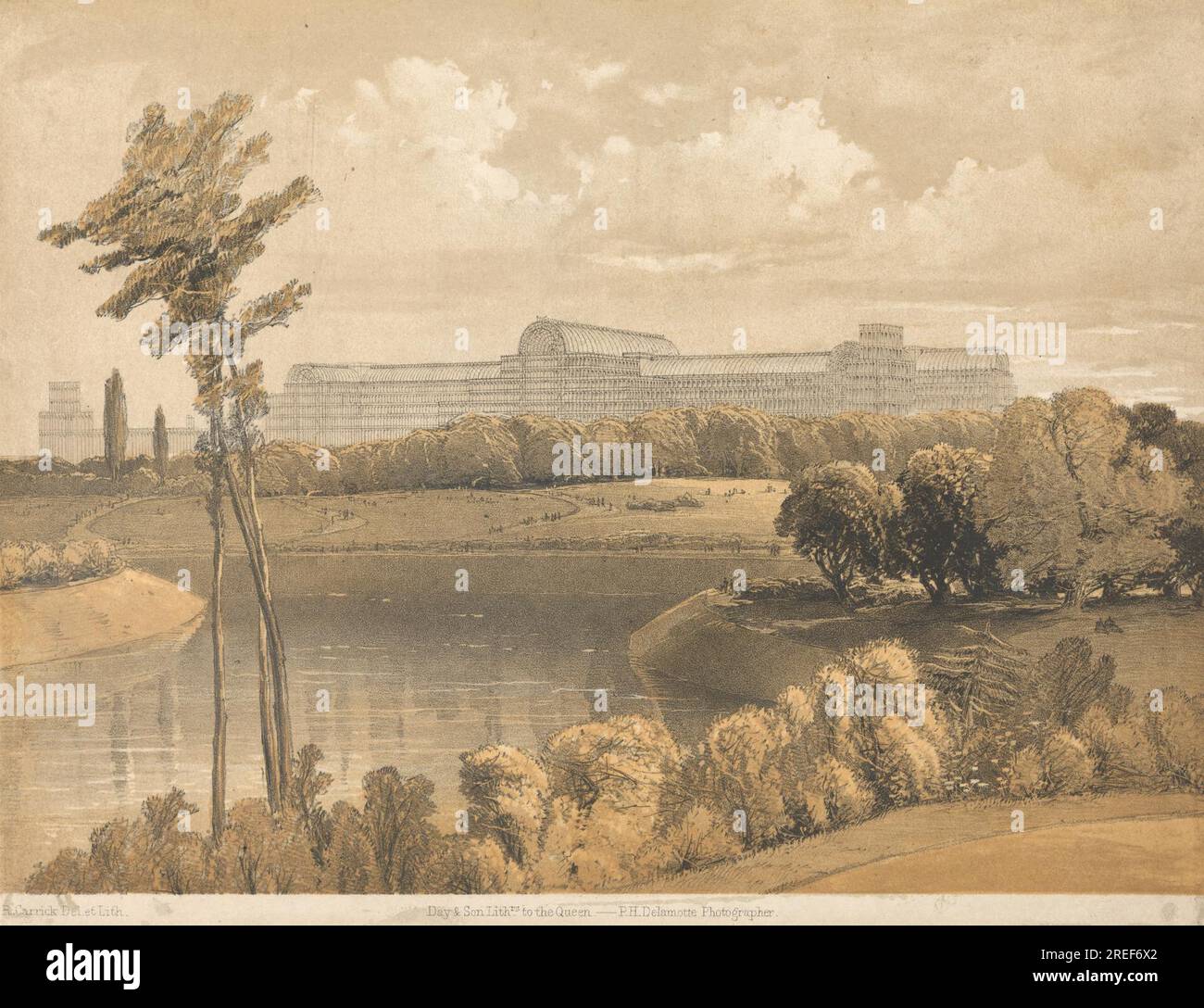 Crystal Palace from the Reservoir, Sydenham by Robert Carrick Stock ...
