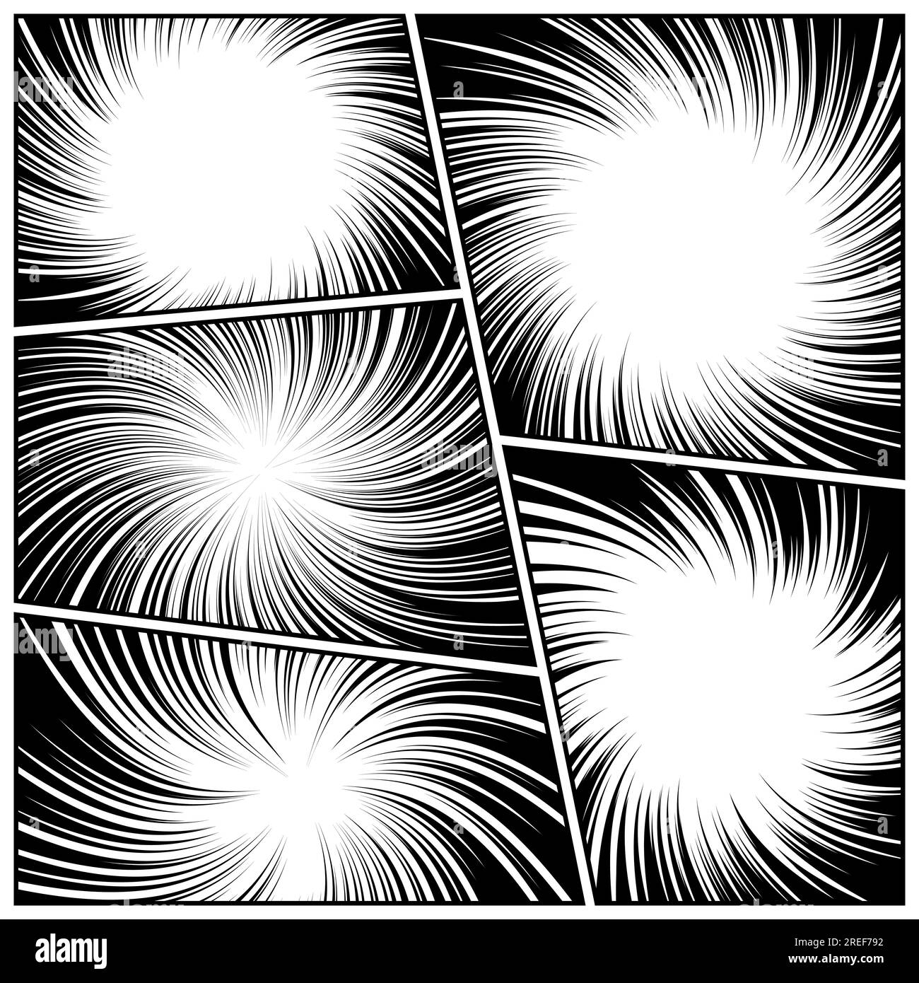 Twisted comic book radial rays, lines. Comics background with motion ...