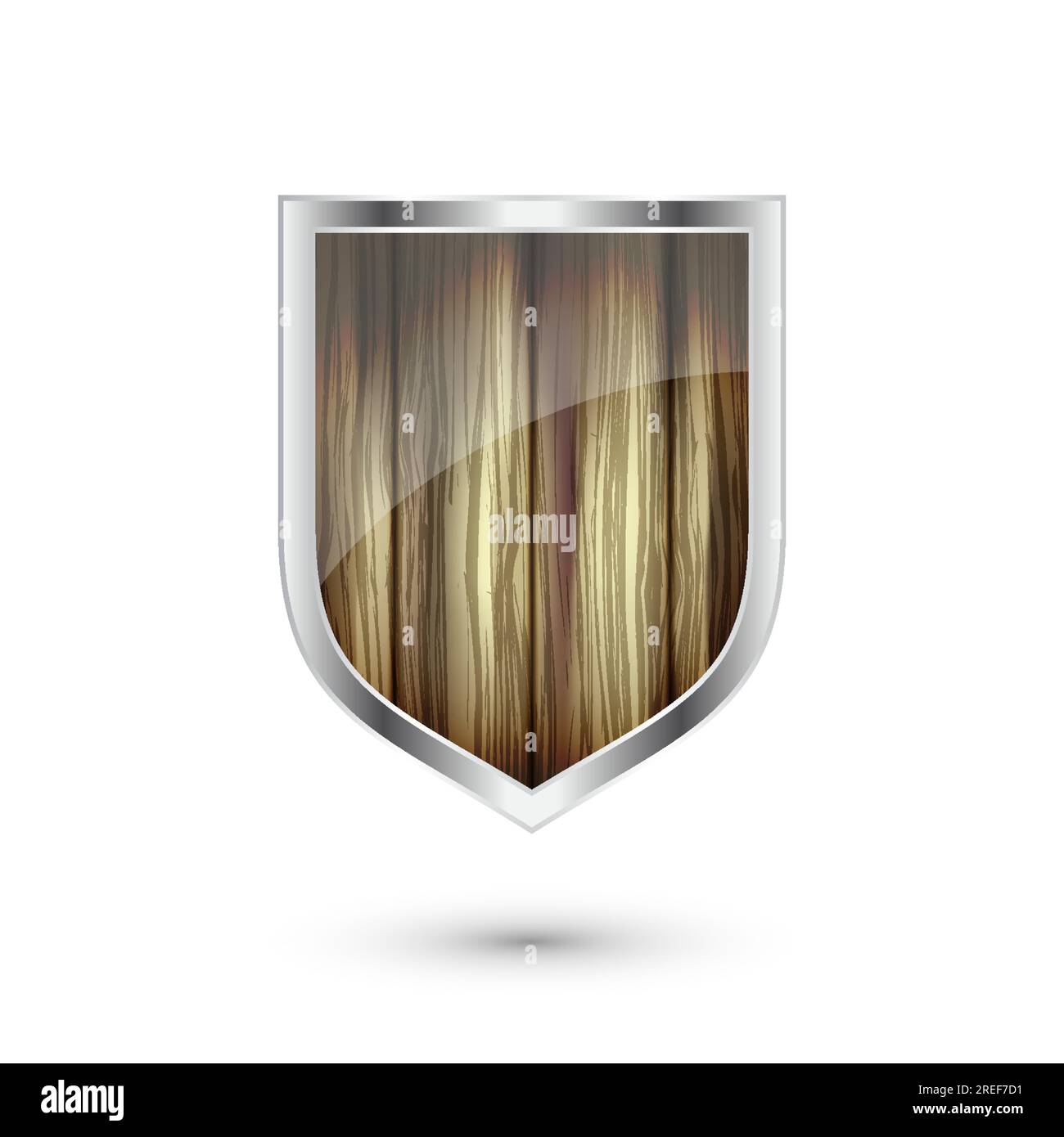 Wooden vintage shield icon. Black heraldic shield. Protection and ...
