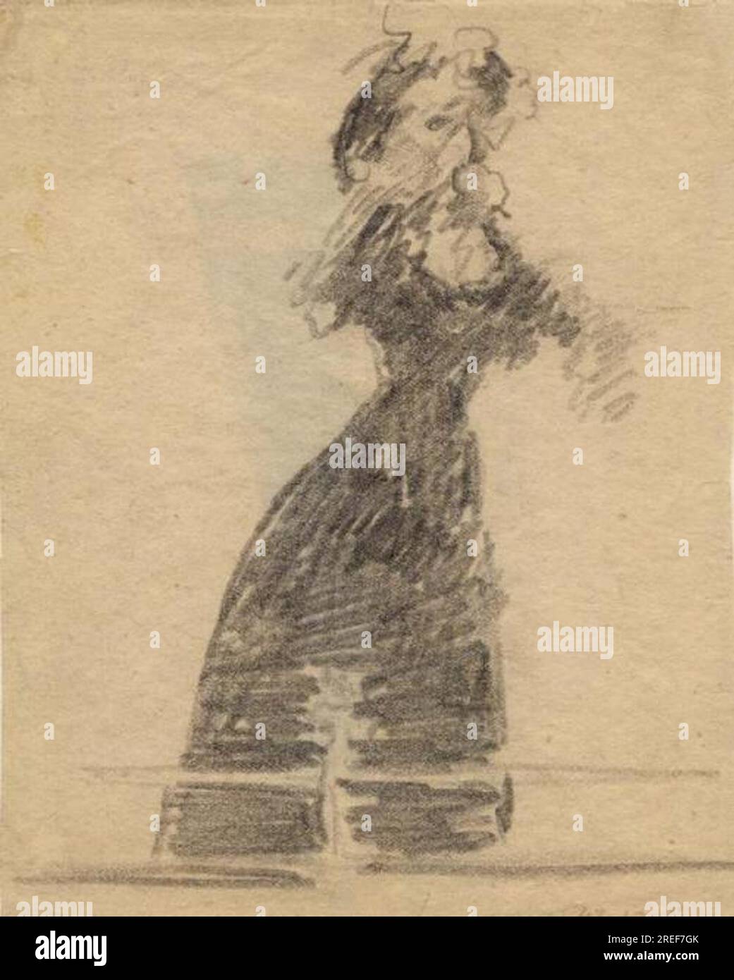 Study of a Music Hall Artiste At The Old Bedford and Verso A Music Hall ...