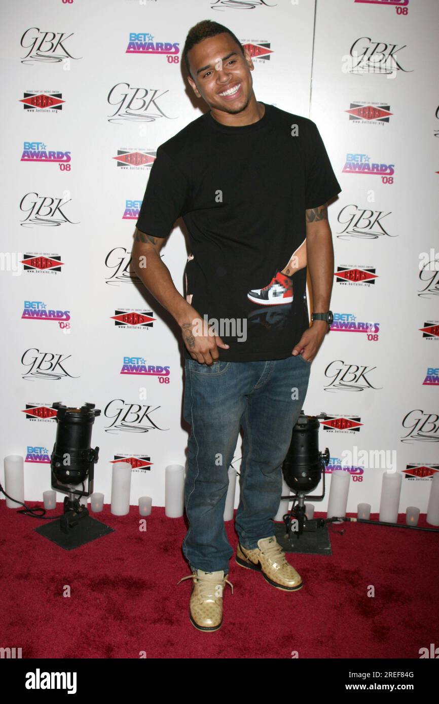 Chris Brown at the BET Awards GBK Gifting Lounge outside the Shrine ...