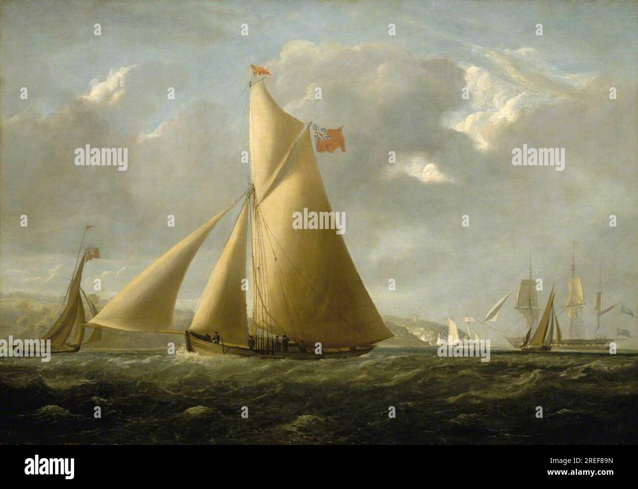 The cutter yacht 'Gazelle' off Cowes circa 1825 by John Christian ...