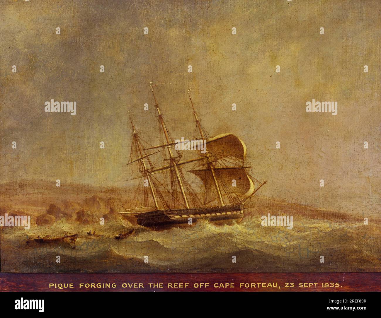 HMS 'Pique' off Point Forteau, 23 September 1835 by John Christian ...