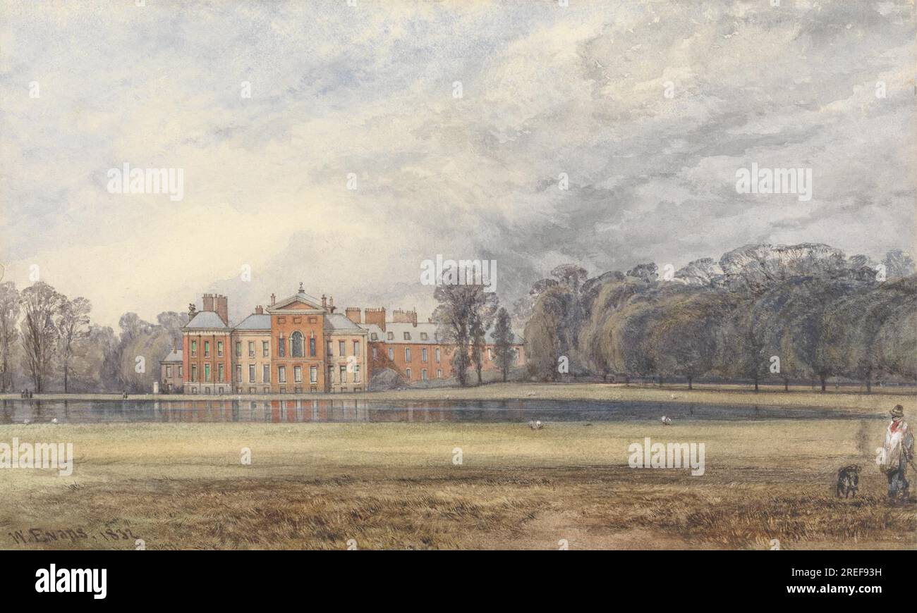 View of Kensington Palace from across the Round Pond 1832 by William ...