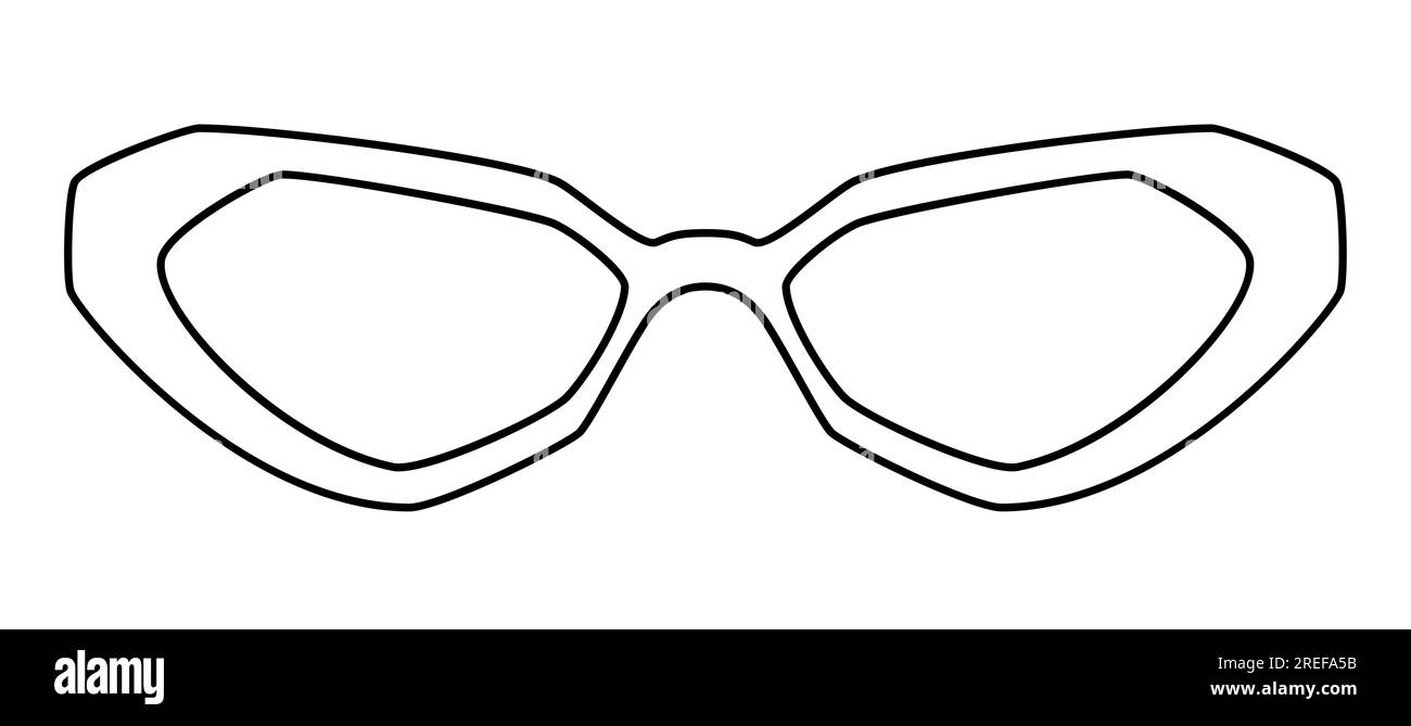 Futuristic frame glasses fashion accessory illustration. Sunglass front ...
