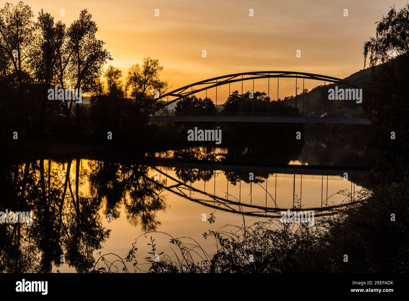 Bridge over Berounka river in Karlstejn village, Czech Republic Stock ...
