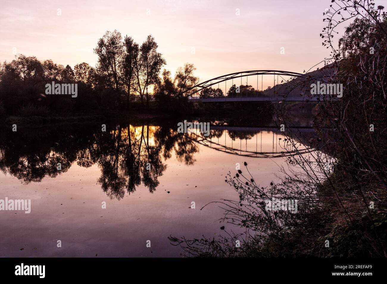 Bridge over Berounka river in Karlstejn village, Czech Republic Stock ...