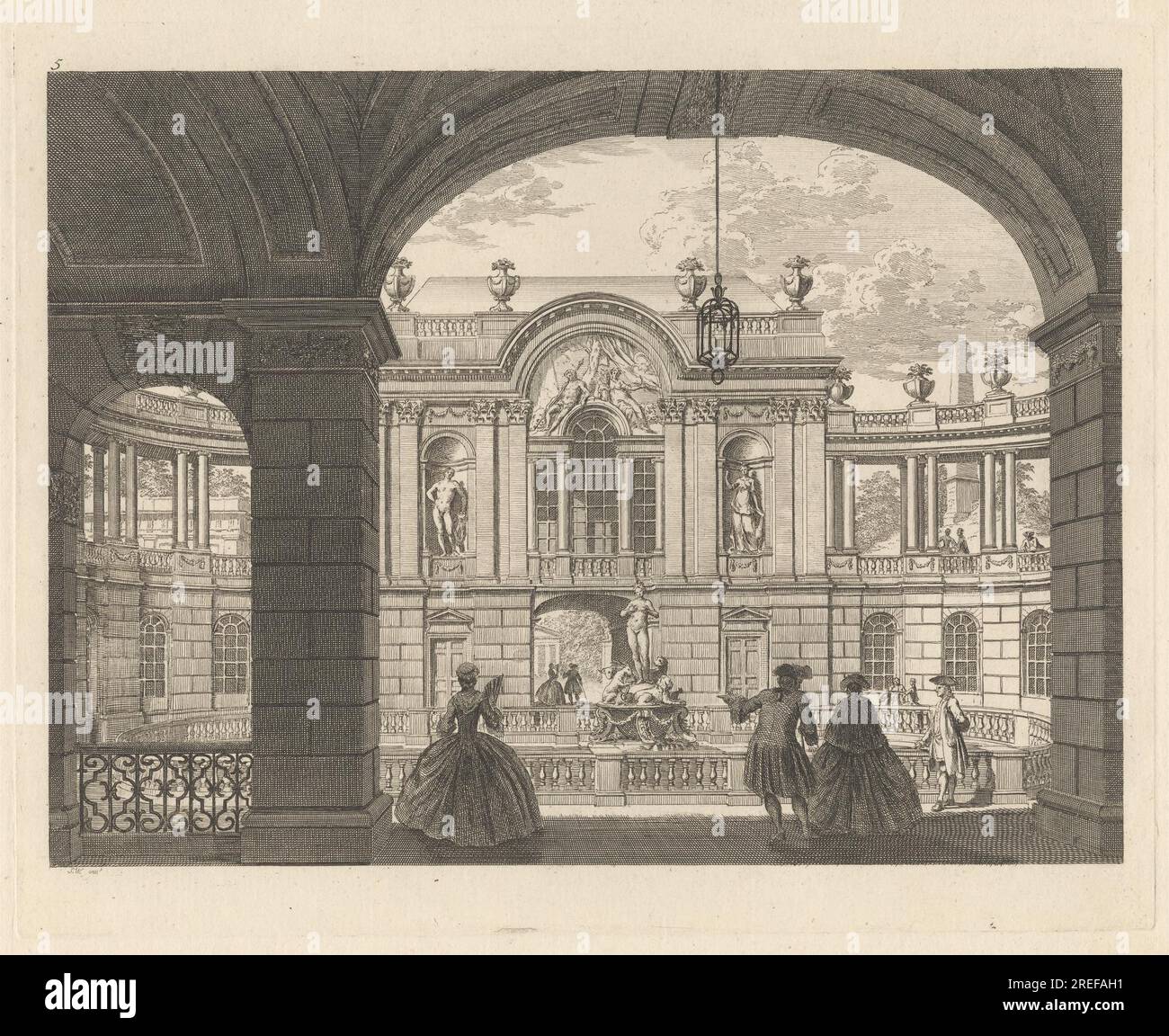 One of six perspective designs for the Concave Mirror and engraved ...