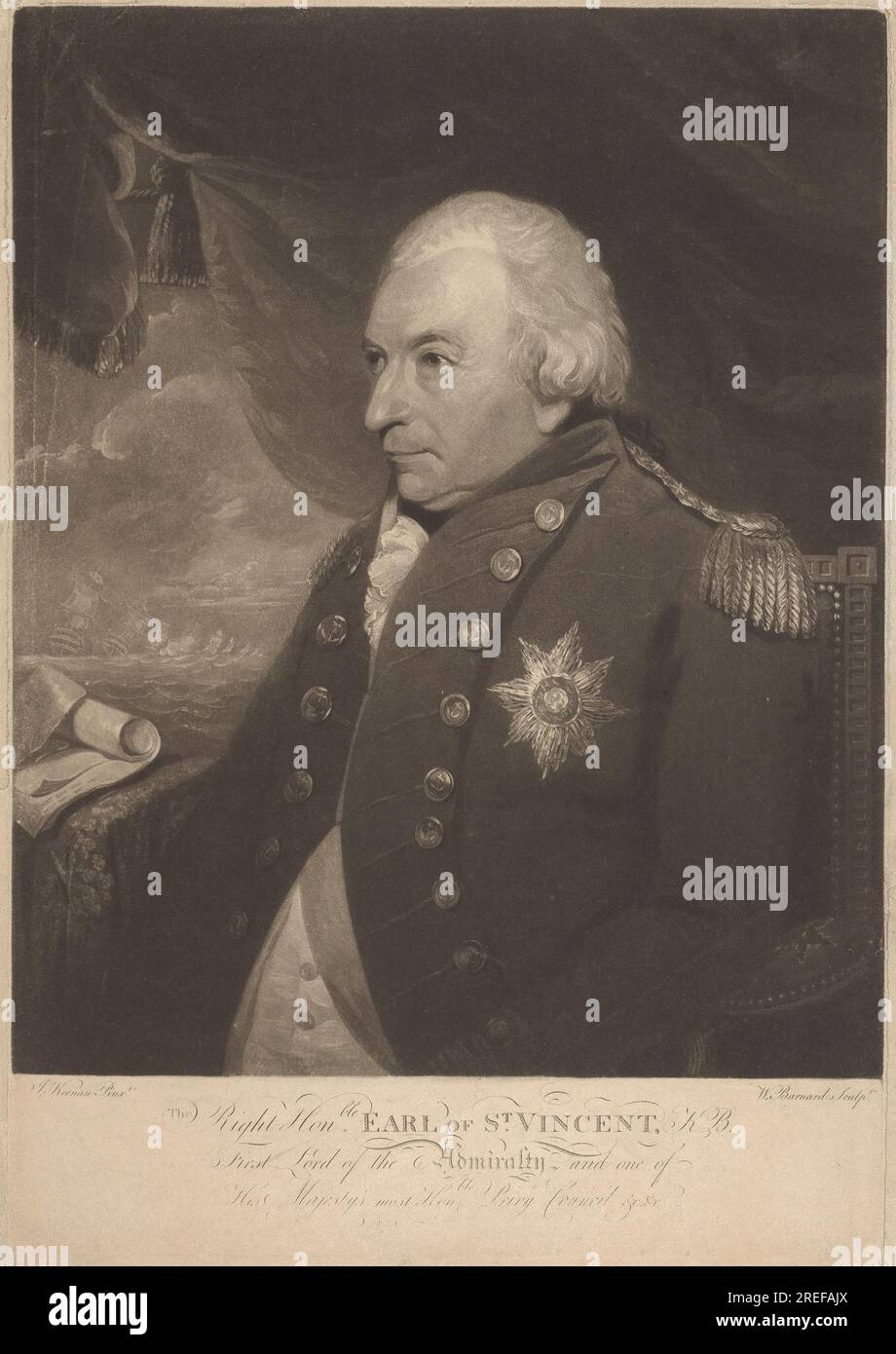 The Right Honorable Earl of St. Vincent by William Henry Barnard Stock ...