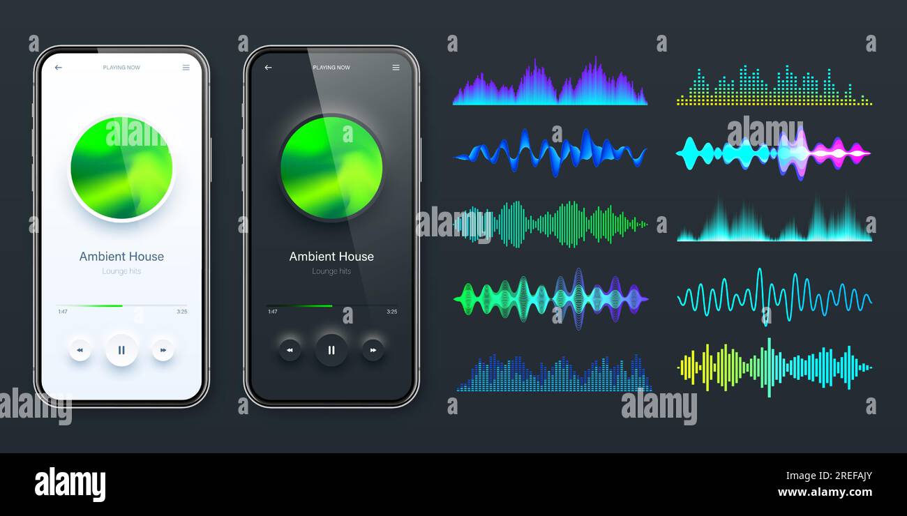 Online audio player user interface, smartphone app UI design. Music ...