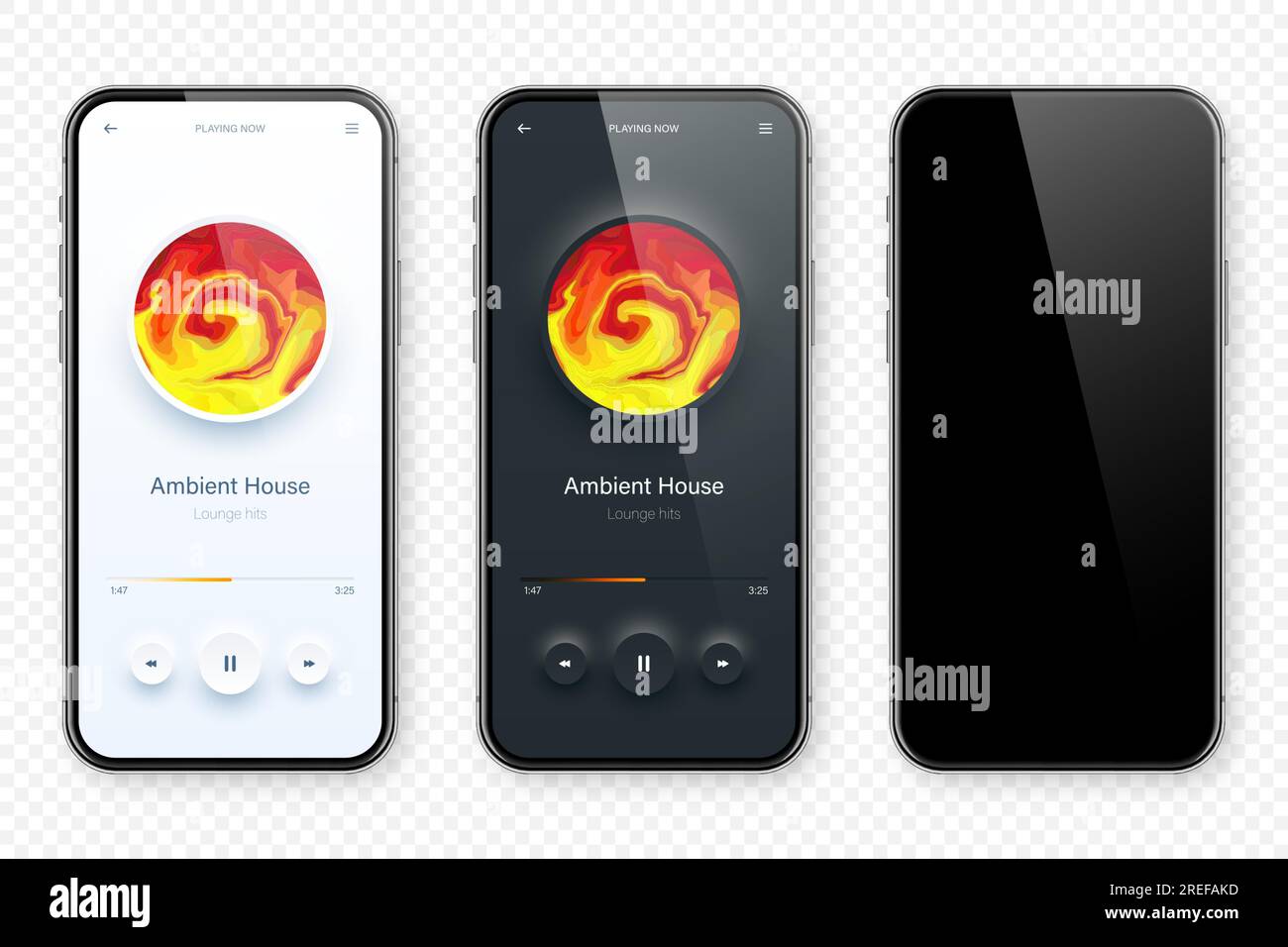 Online audio player user interface, smartphone app UI design. Music ...