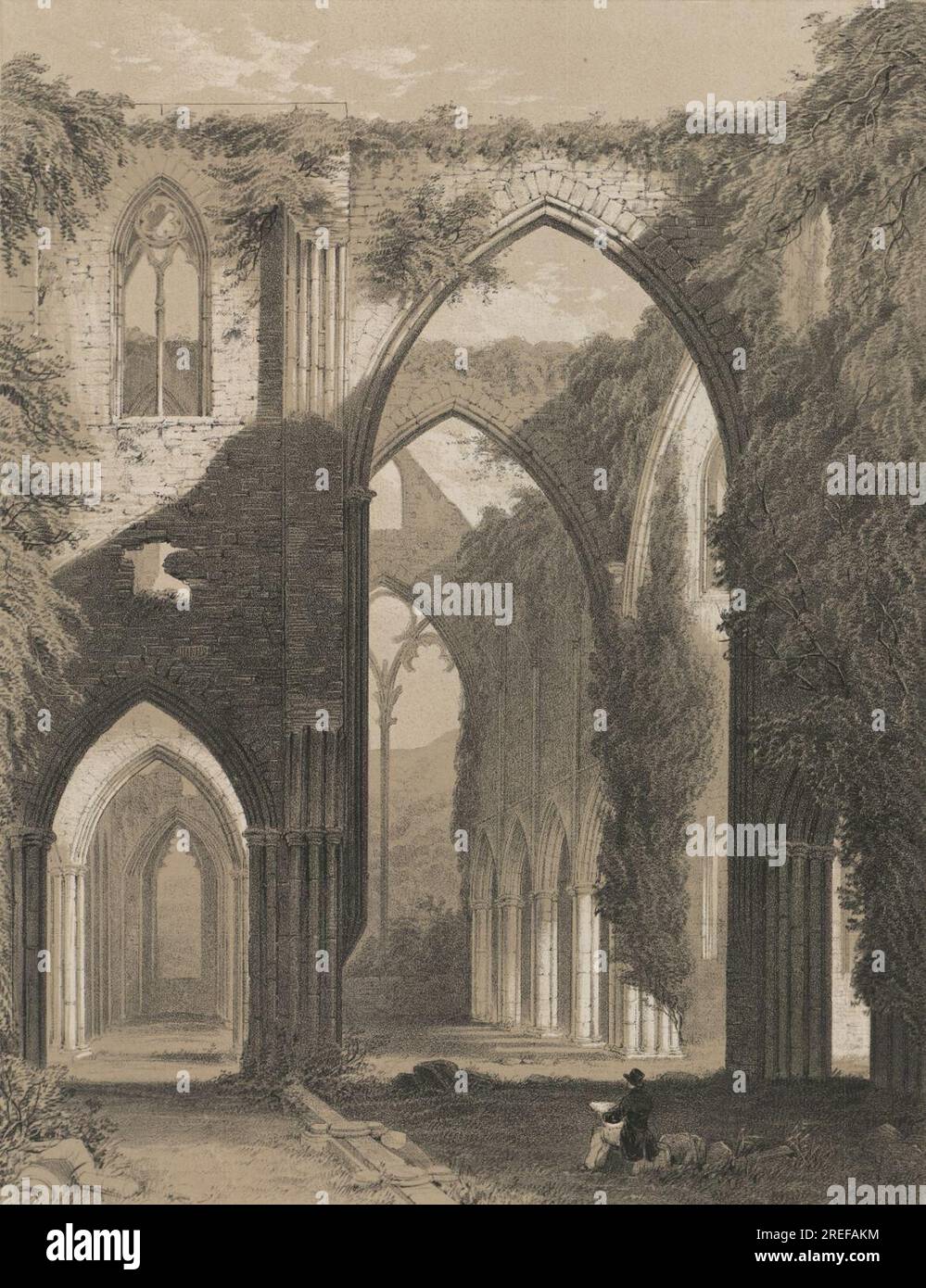 Interior of Tintern Abbey, Monmouthshire. Looking East 1860 by W. L ...