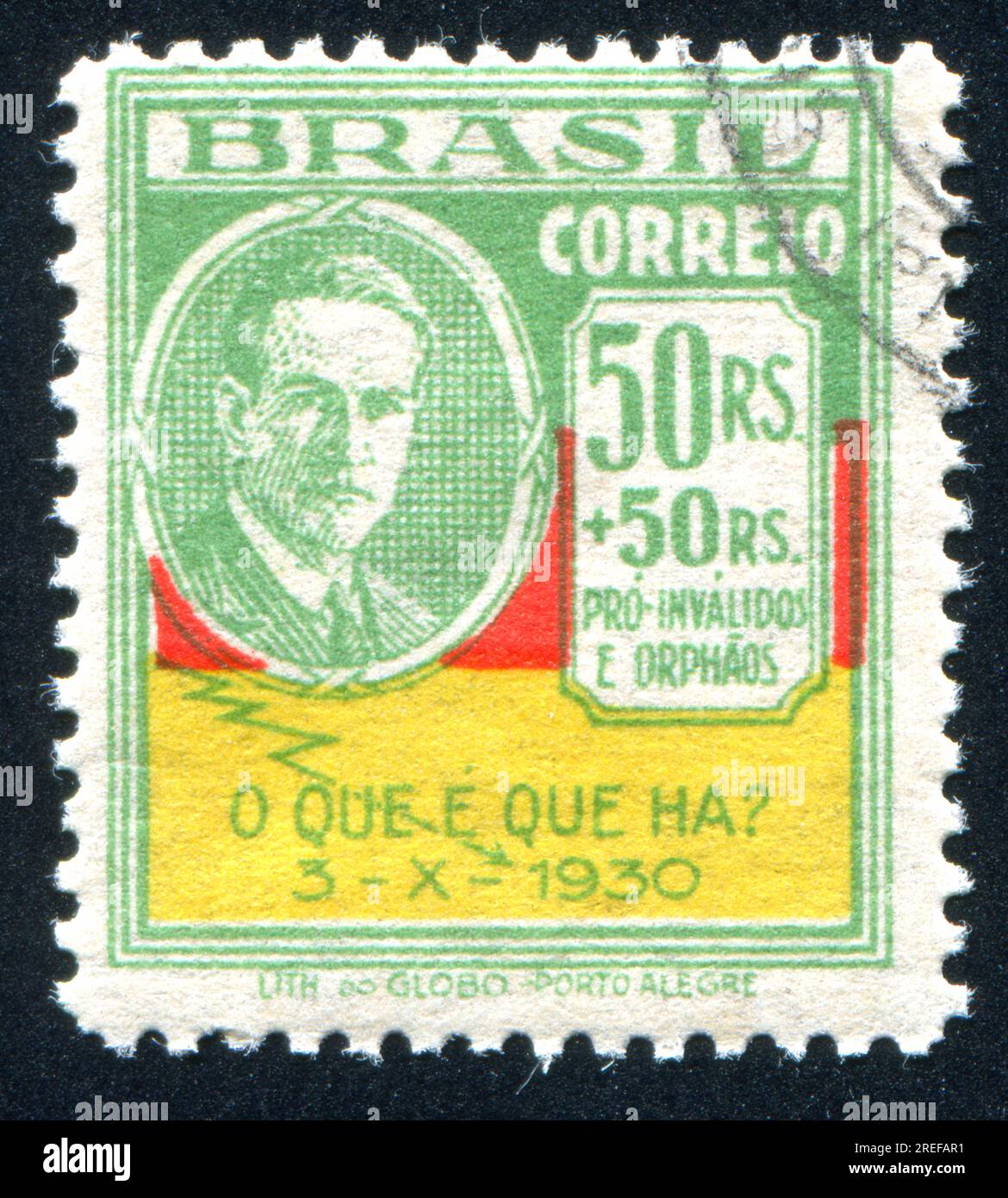BRAZIL - CIRCA 1930: stamp printed by Brazil, shows Oswaldo Aranha ...