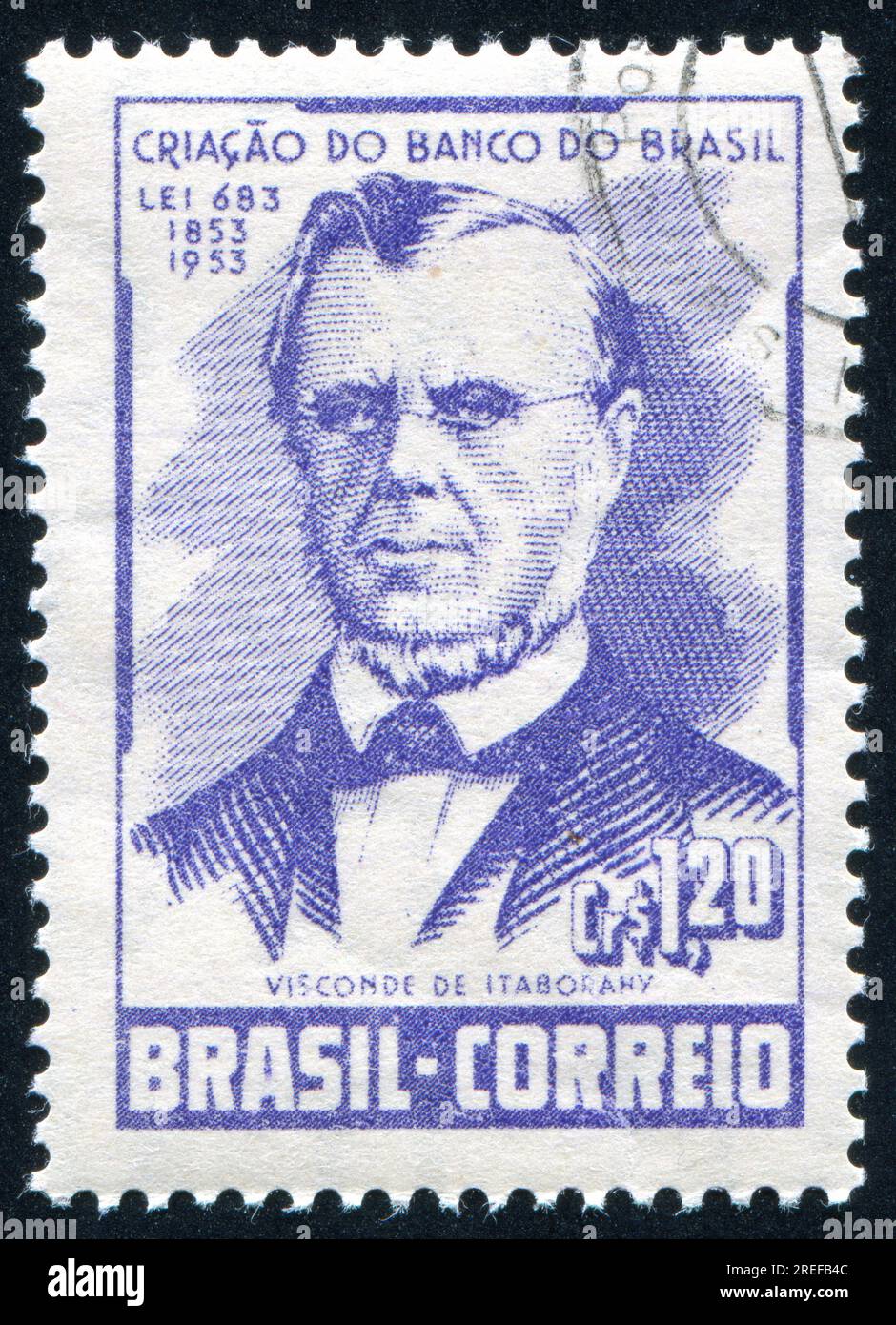 BRAZIL - CIRCA 1953: stamp printed by Brazil, shows Benjamin Constant ...