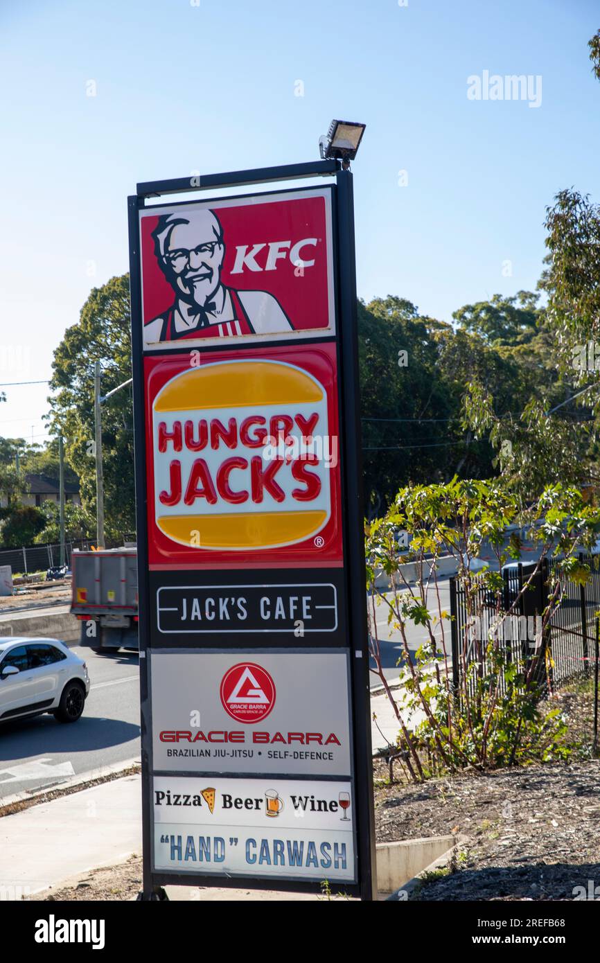 2023 Australia, Hungry Jacks and KFC food chain stores advertising ...