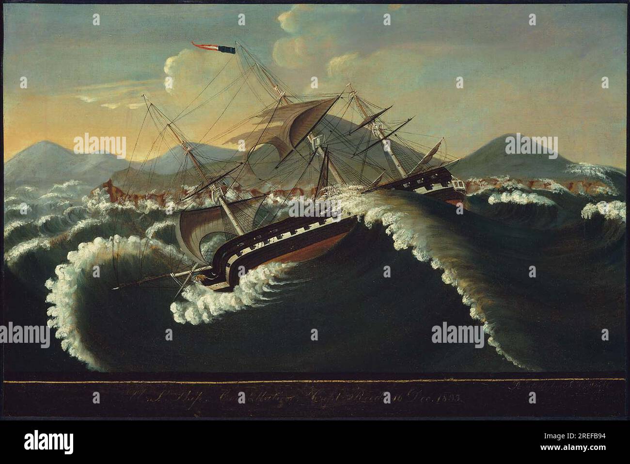U.S. Ship "Constellation" by James Henry Wright Stock Photo - Alamy