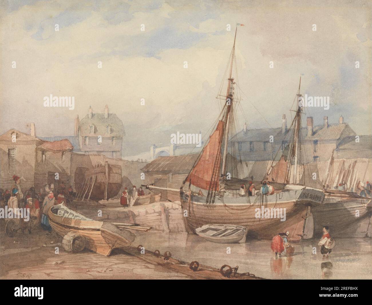 Mutton Cove, Plymouth by Thomas Sewell Robins Stock Photo - Alamy