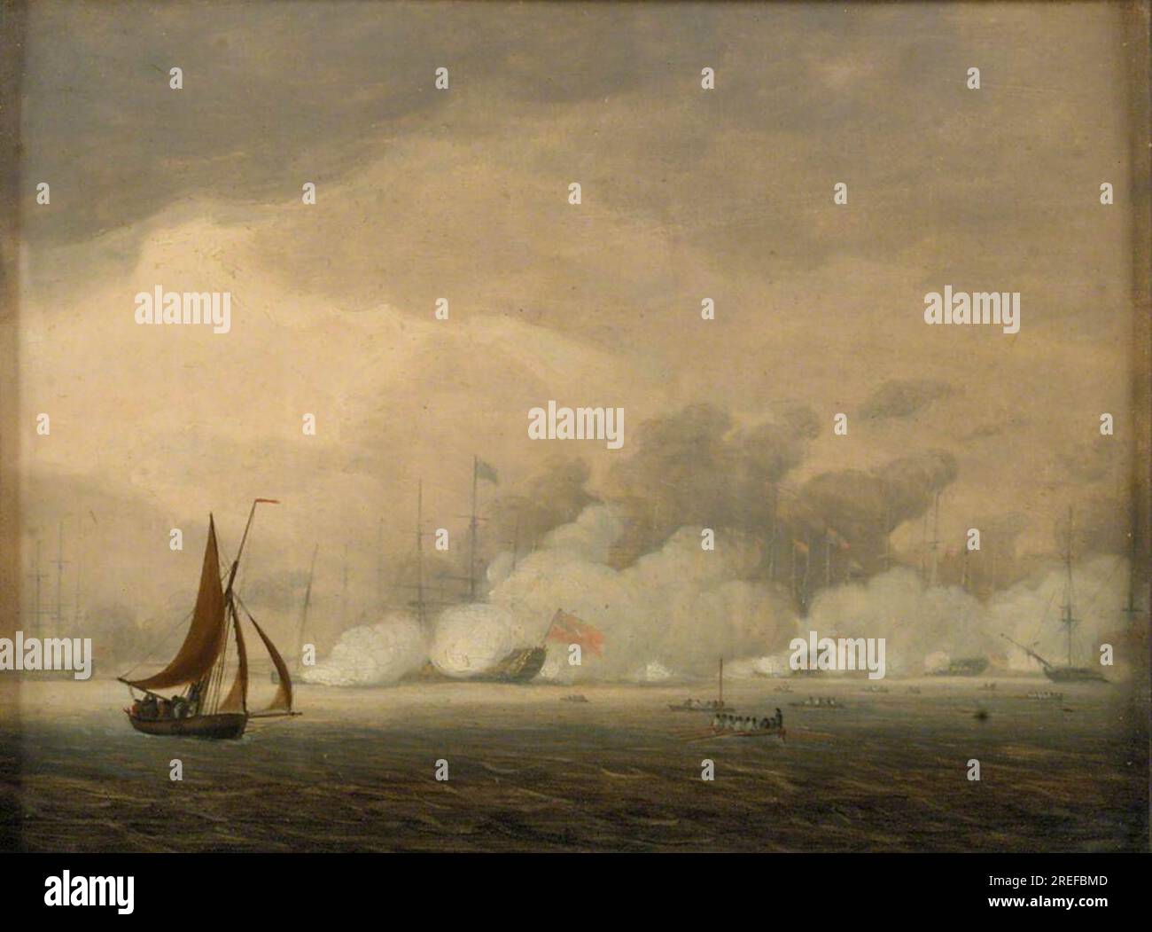 Royal Visit to the Fleet at Spithead, 26 June 1794 circa 1800 by Robert ...
