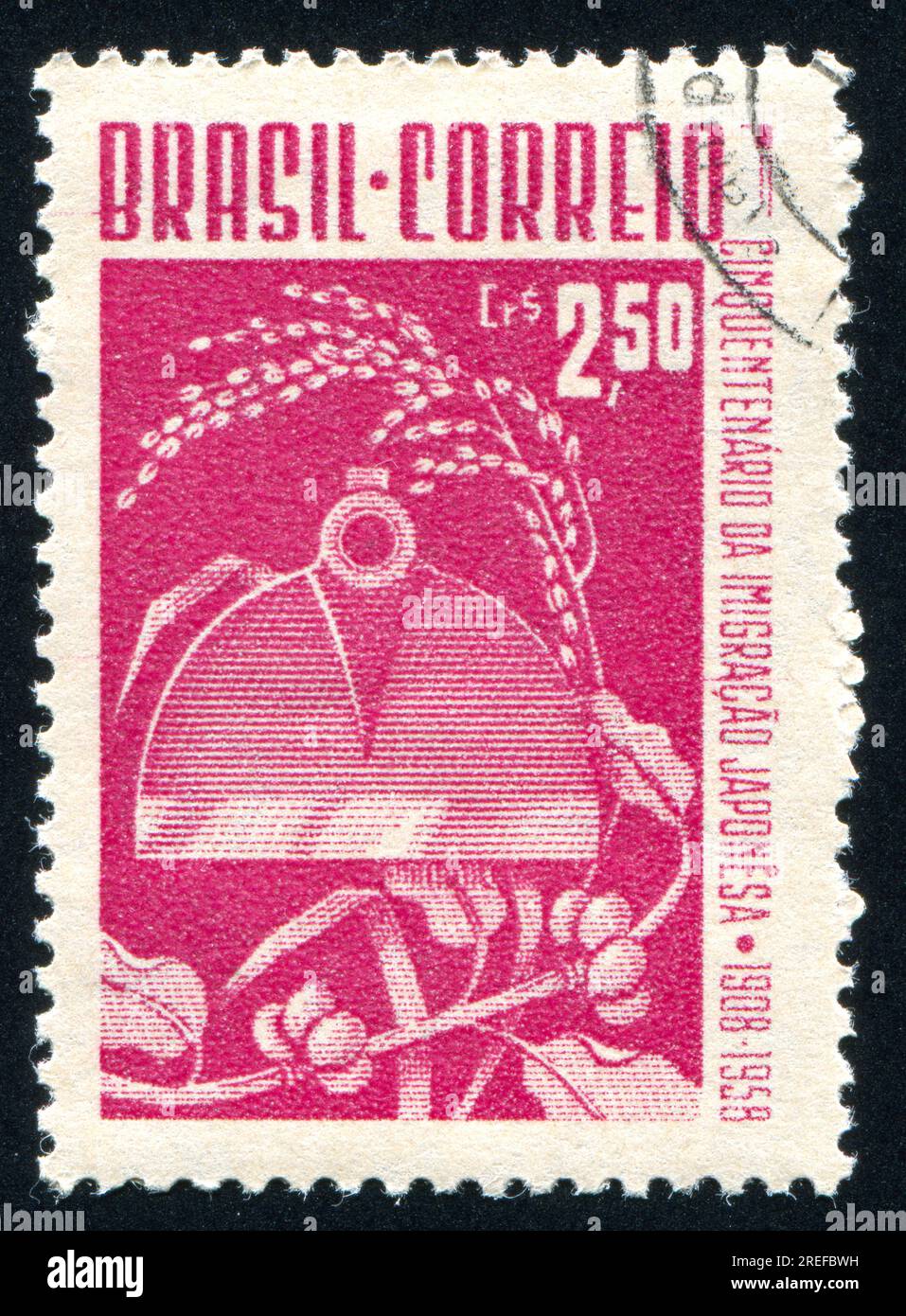 BRAZIL - CIRCA 1958: stamp printed by Brazil, shows Symbols of ...