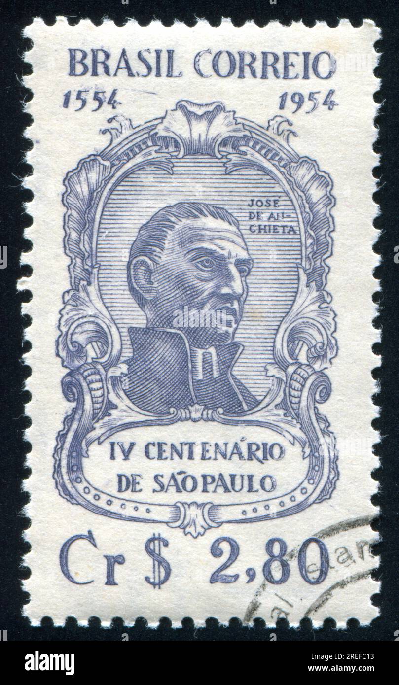 BRAZIL - CIRCA 1954: stamp printed by Brazil, shows Jose de Anchieta ...