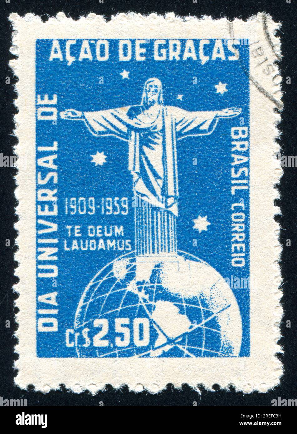 BRAZIL - CIRCA 1959: stamp printed by Brazil, shows Corcovado Christ ...