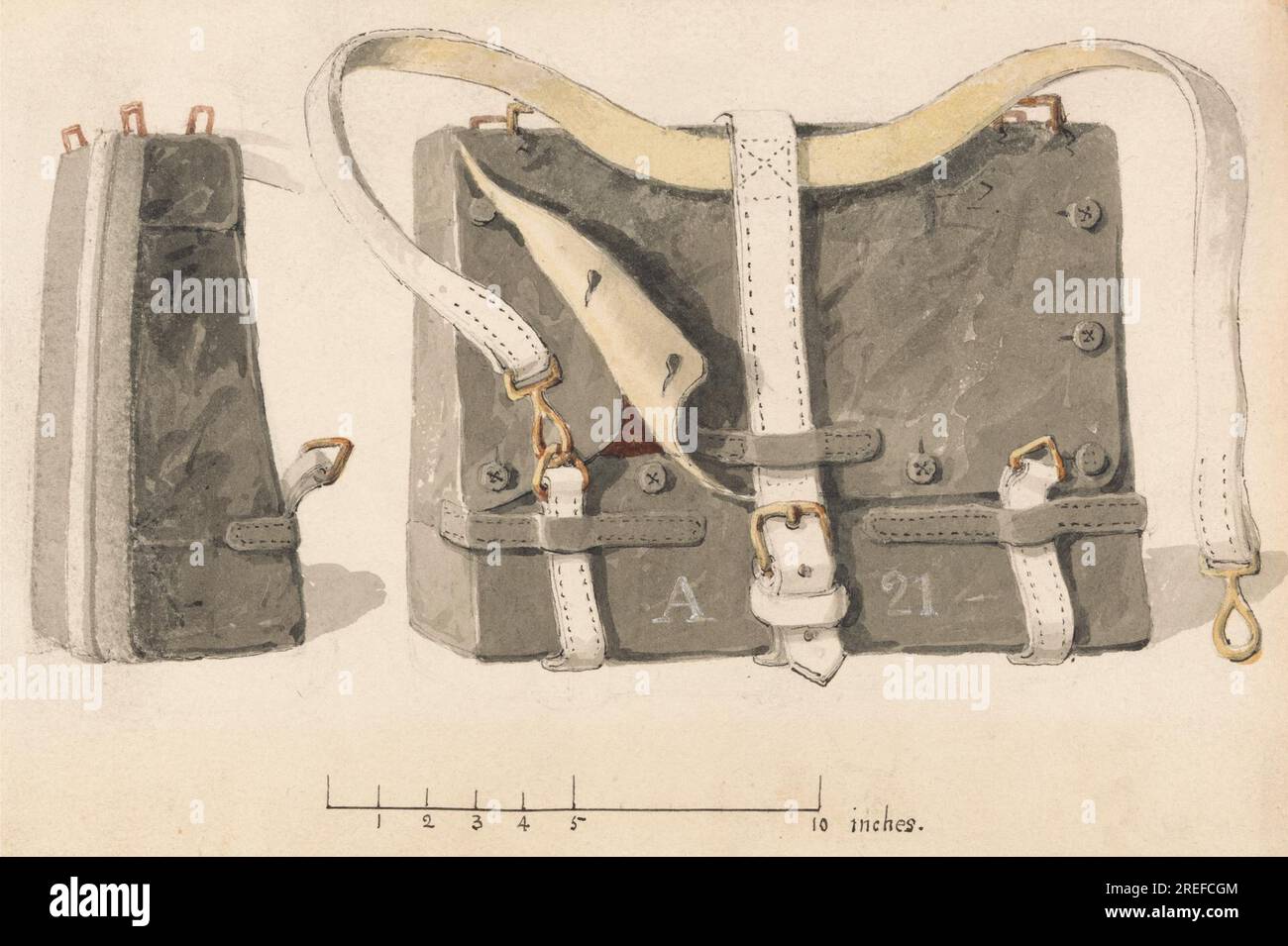 A Soldier's Knapsack: Two Studies, Side and Front View by Michael ...
