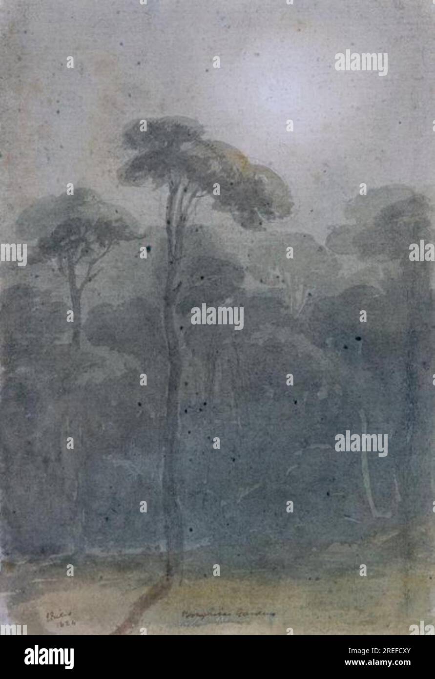 James Giles - Borghese Gardens 1825 by James Giles Stock Photo - Alamy