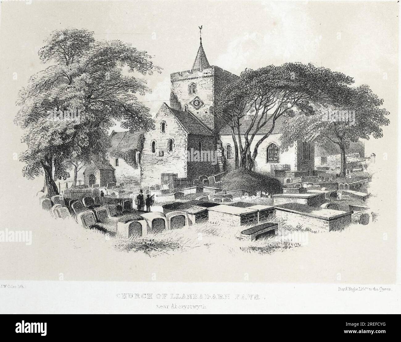 Church of Llanbadarn Fawr, near Aberystwyth circa 1850 by James Giles ...