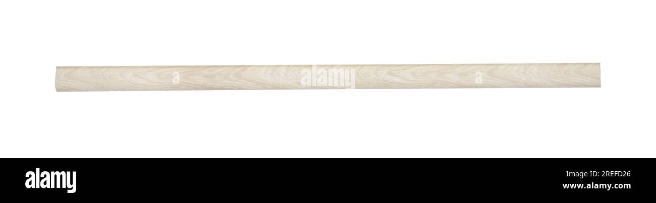 One piece of wooden baseboard isolated on white, top view Stock Photo ...