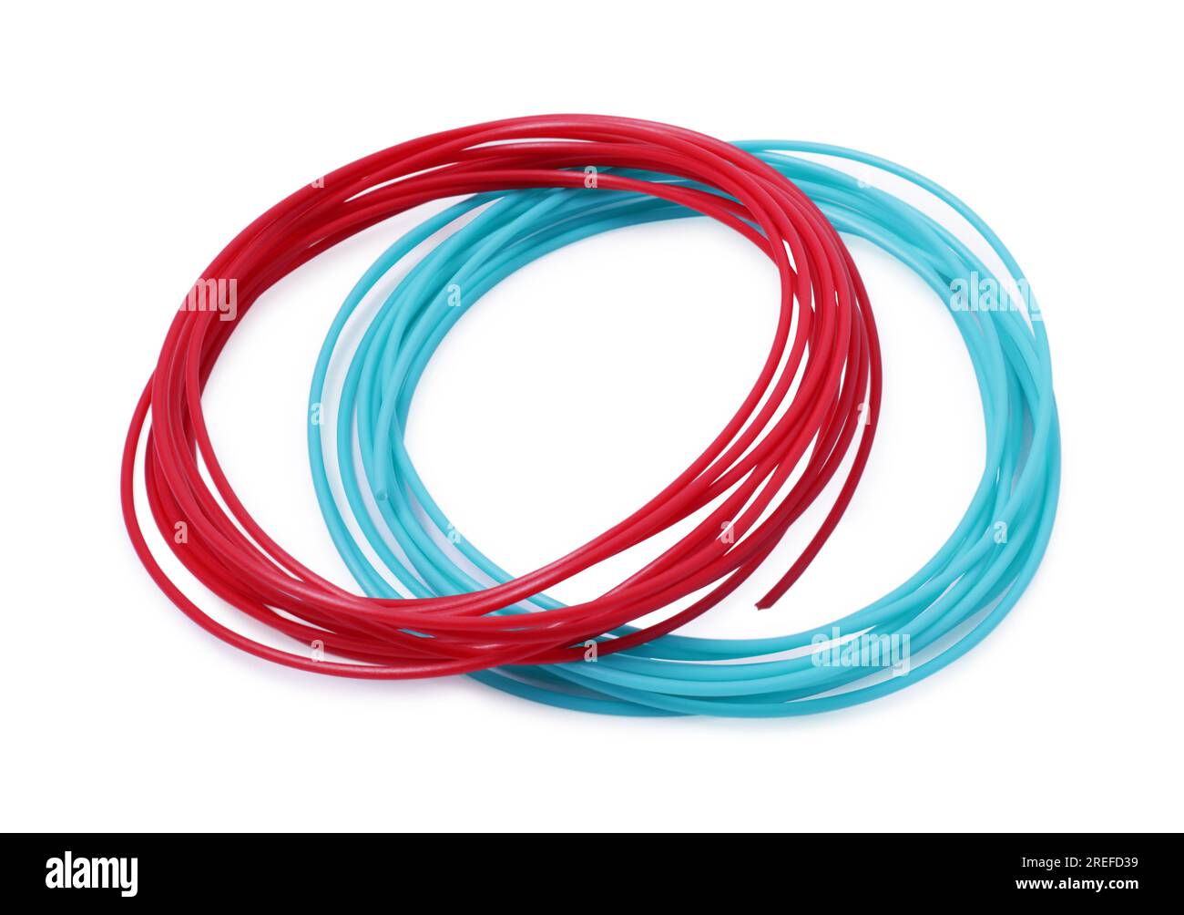 Plastic filaments for 3D pen on white background Stock Photo - Alamy