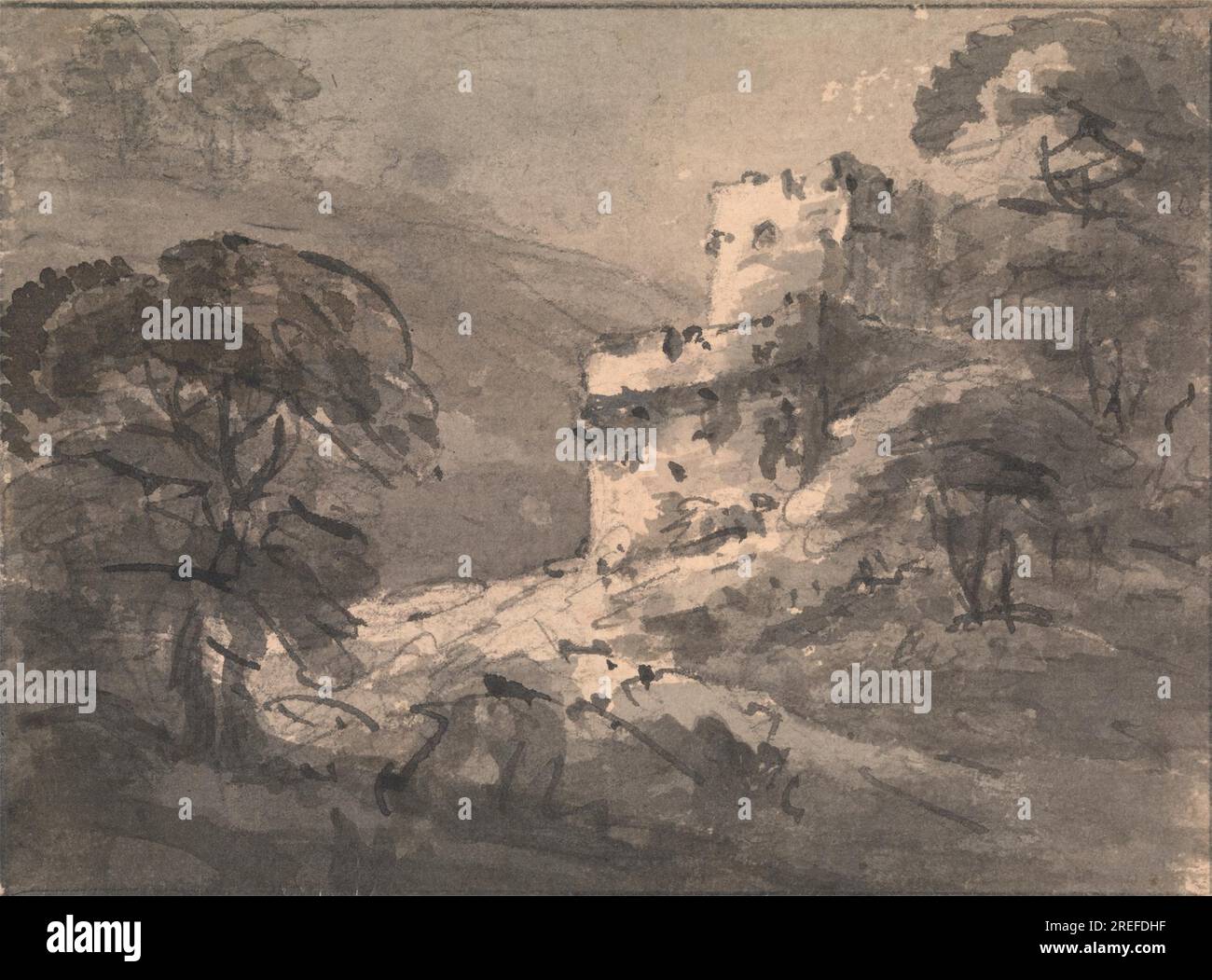 Landscape with a Ruined Castle on the Right between 1745 and 1748 by ...