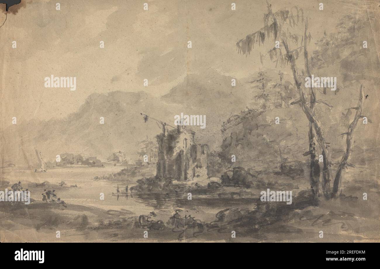 River Landscape with Castles between 1762 and 1783 by William Gilpin ...