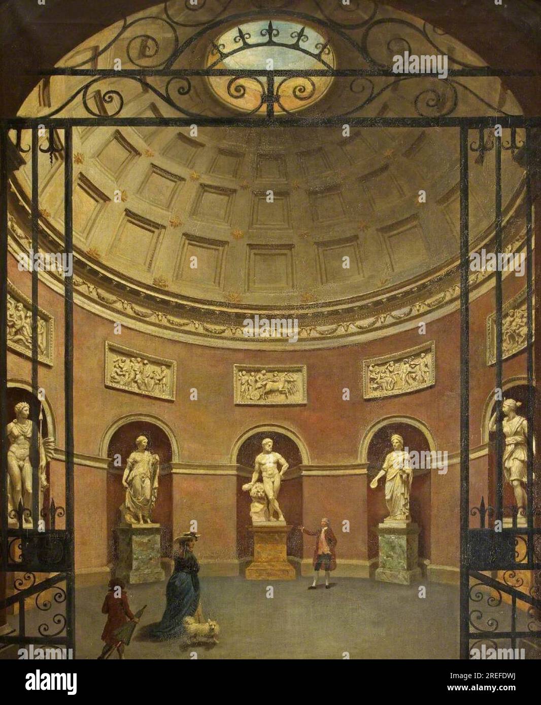 Interior of the Pantheon, Stourhead circa 1784 by Samuel Woodforde ...