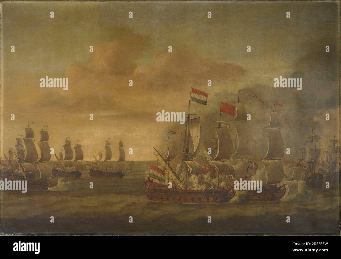 The Action of the Kingfisher with Seven Algerine Ships, 1 June 1681 ...